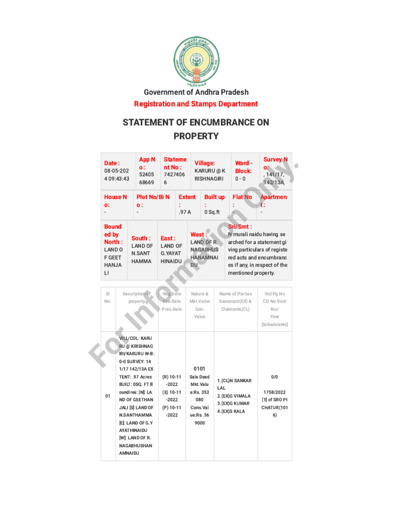 E-Encumbrance Service | PDF | Property Law | Natural Resources Law