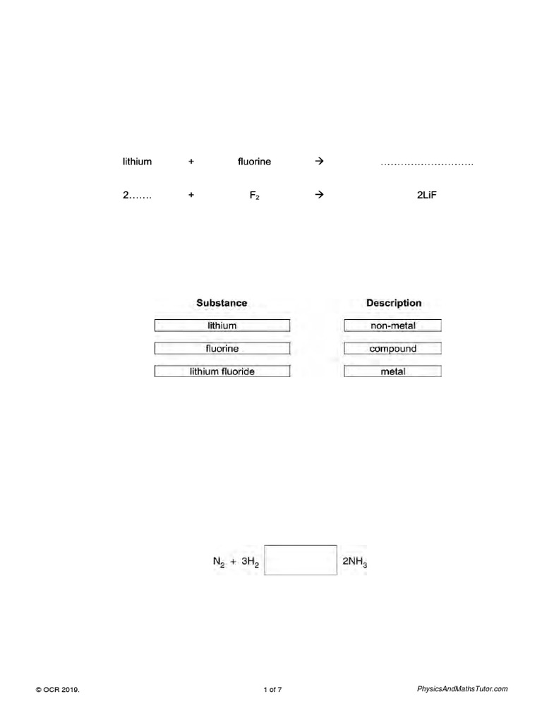 C2.4 How Are Equations Used To Represent Chemical Reactions (F ...