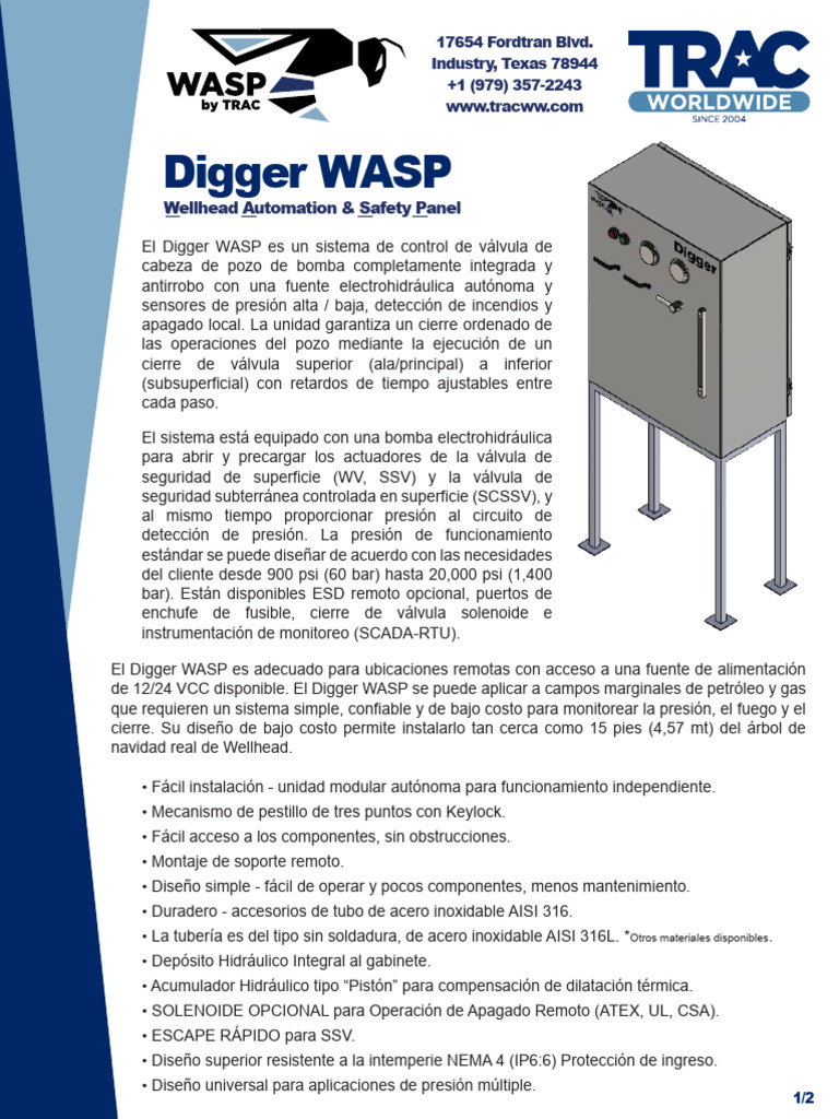 CTQ Digger-WASP-Brochure Esp | PDF | Acero | Bomba