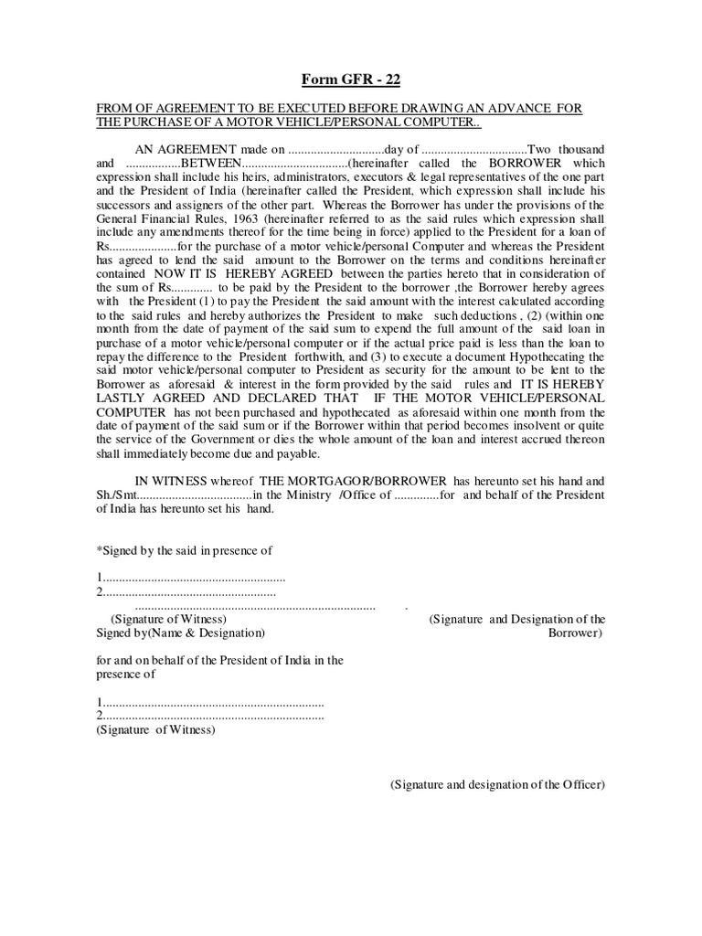 Form GFR-22 | Download Free PDF | Loans | Interest