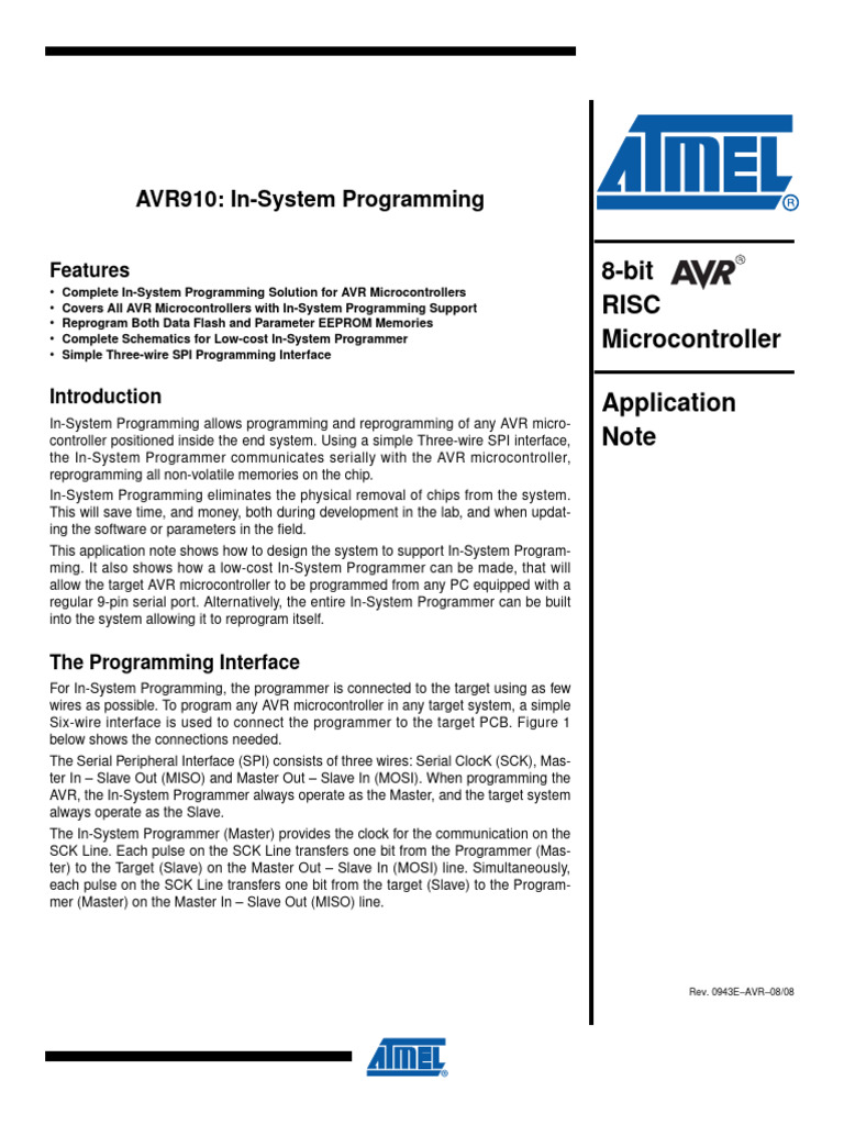 8-Bit RISC Microcontroller. Application Note. AVR910 In-System ... 8-Bit RISC Microcontroller. Application Note. AVR910 In-System ...