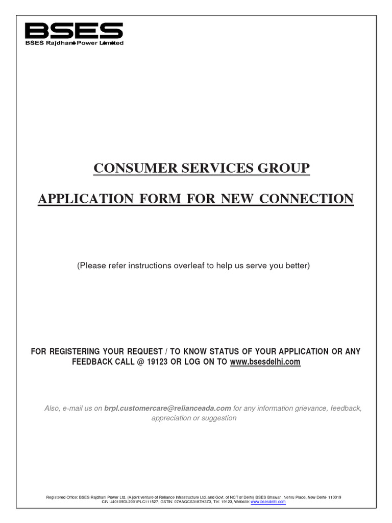 New Connection Form BRPL 08022024 2 | PDF | Indemnity | Legal Liability