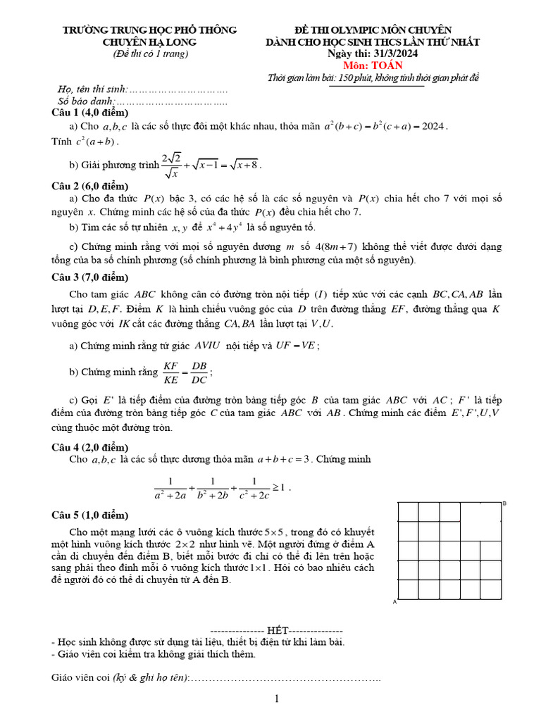 Olympic Toan THCS - CT - Nop Chuan | PDF
