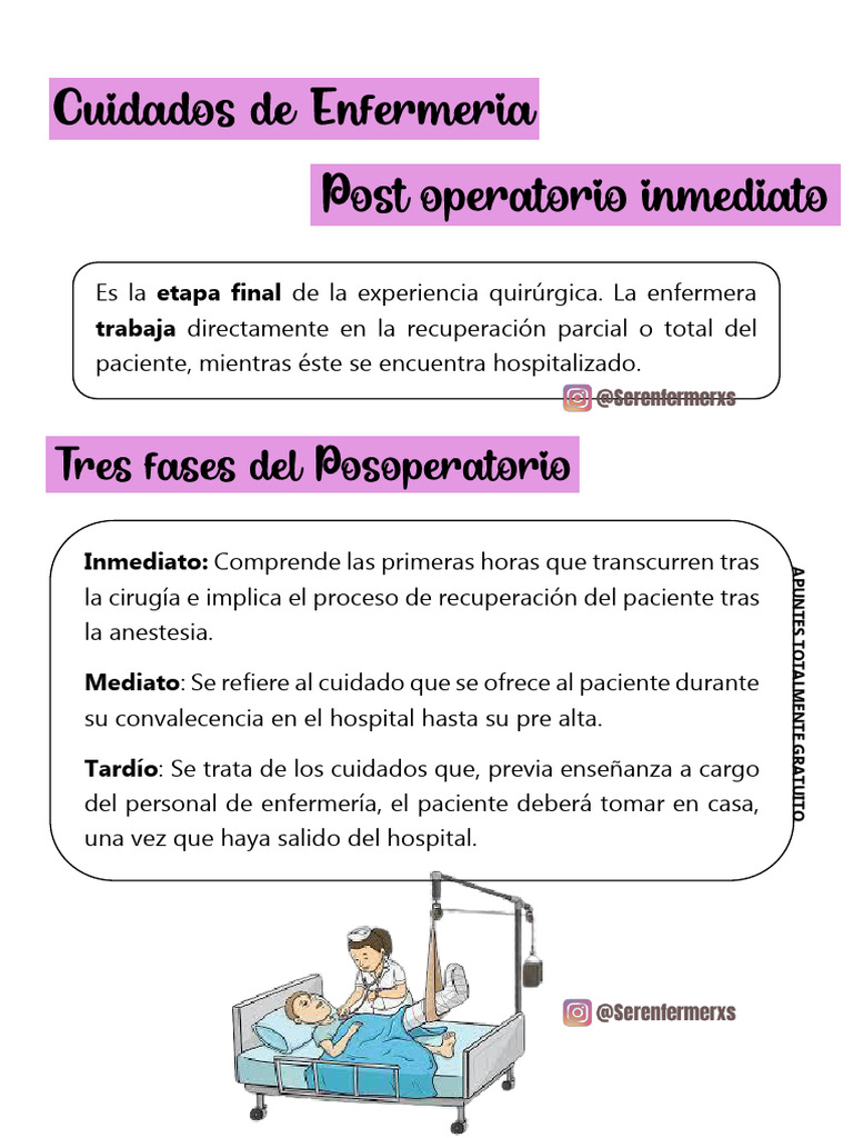 Cuidados Postoperatorios Inmediatos | PDF | Anestesia | Enfermería