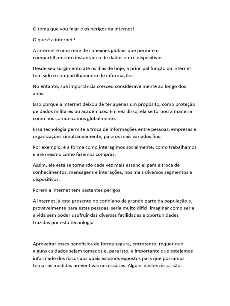 Perigos da Internet e Como se Proteger | PDF | Internet | Rede de ...
