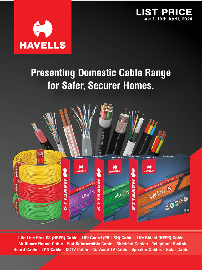 Havells Wire List Price 19th April 2024 | PDF | Electrical Wiring ...