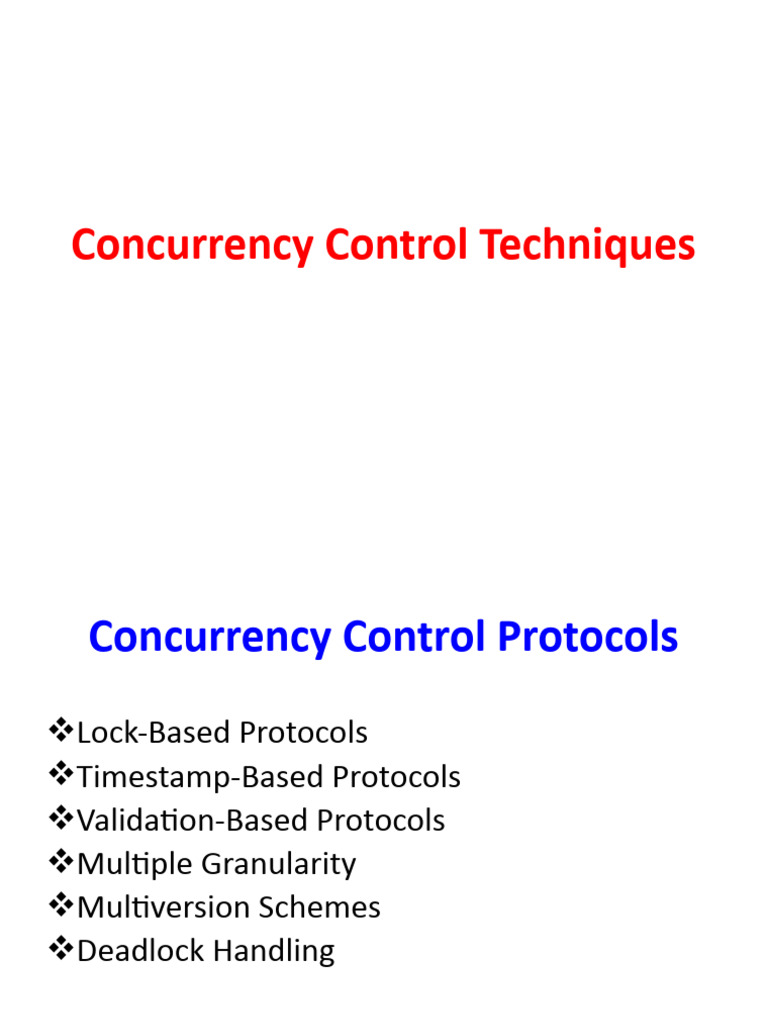 Concurrency Control Techniques | PDF | Computer Data | Databases