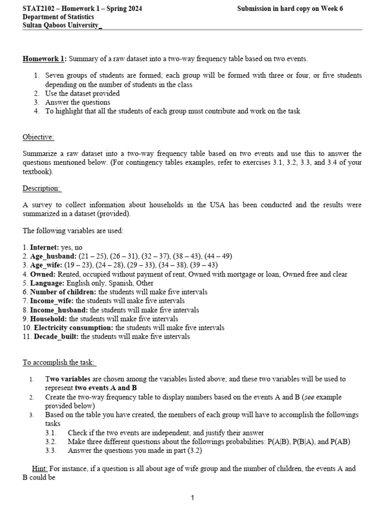 Homework 1 Instructions | PDF