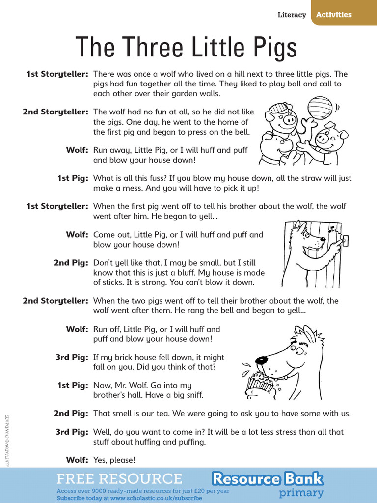 The Three Little Pigs Story | PDF