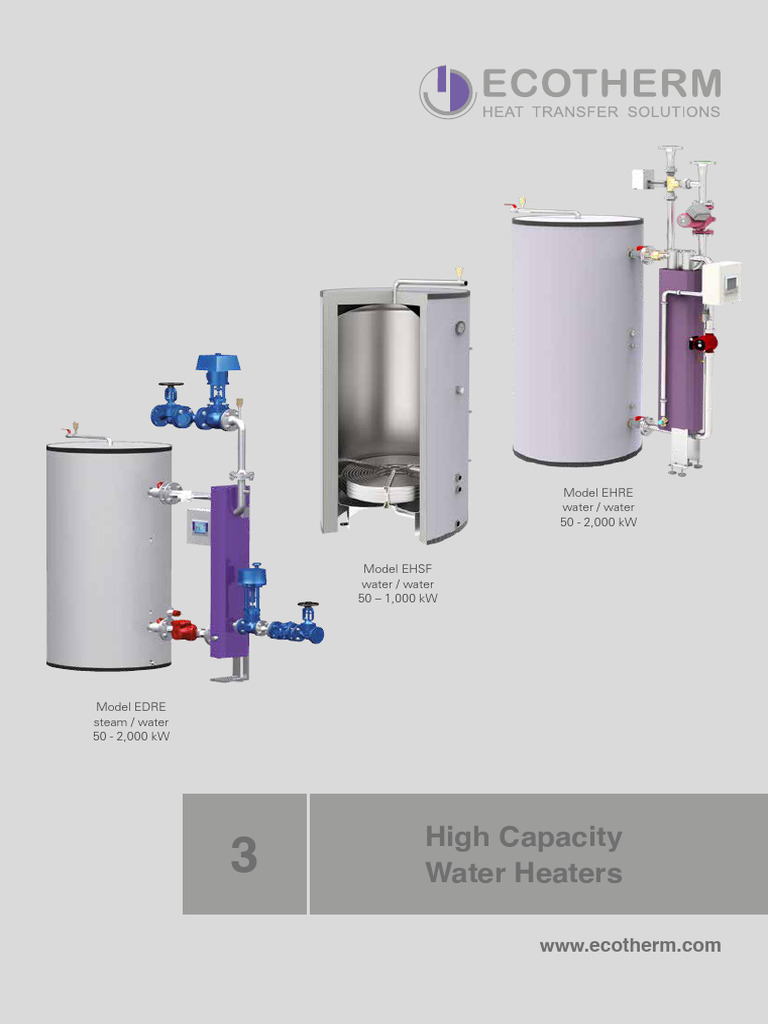 ECOTHERM HighCapacityWaterHeaters | PDF | Water Heating | Heat Exchanger