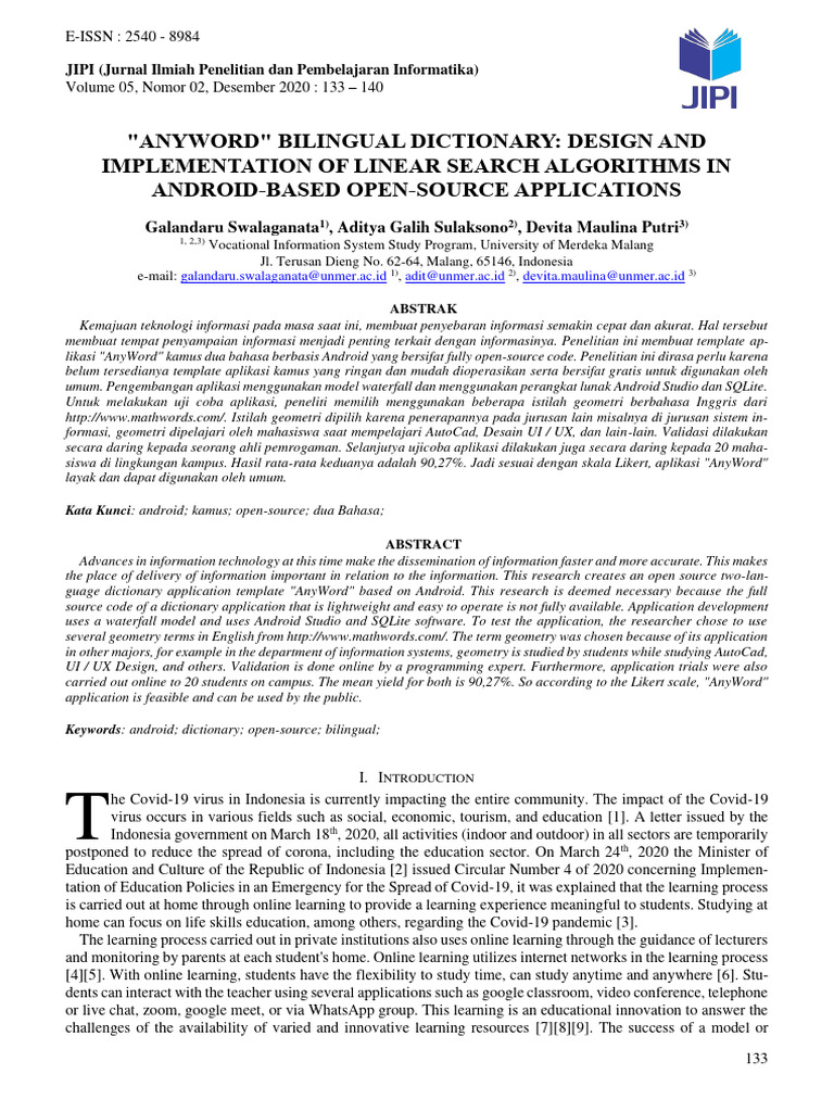 Anyword Bilingual Dictionary Design and Implementation of 30i9iwuor9 ...