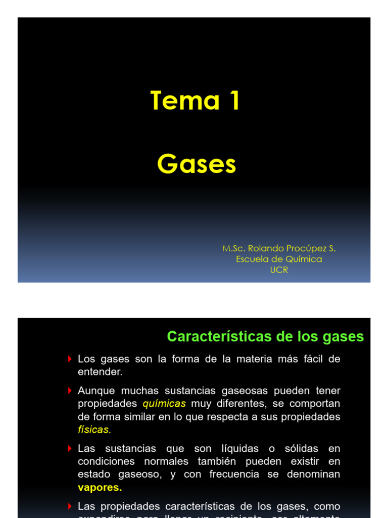 Tema 1 | PDF | Gases | Química