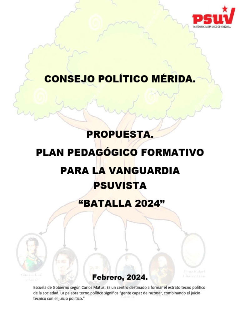 Propuesta Plan de Formacion Psuv | PDF | Venezuela