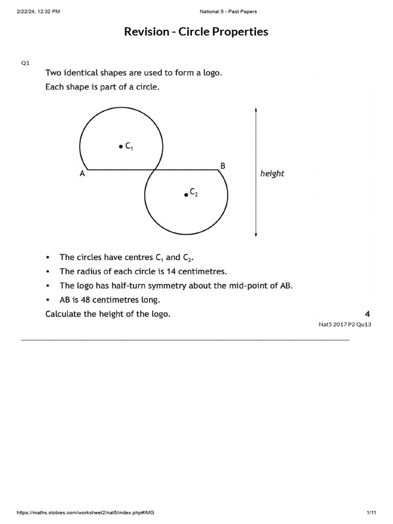 Circle Properties Revision | PDF | Computers