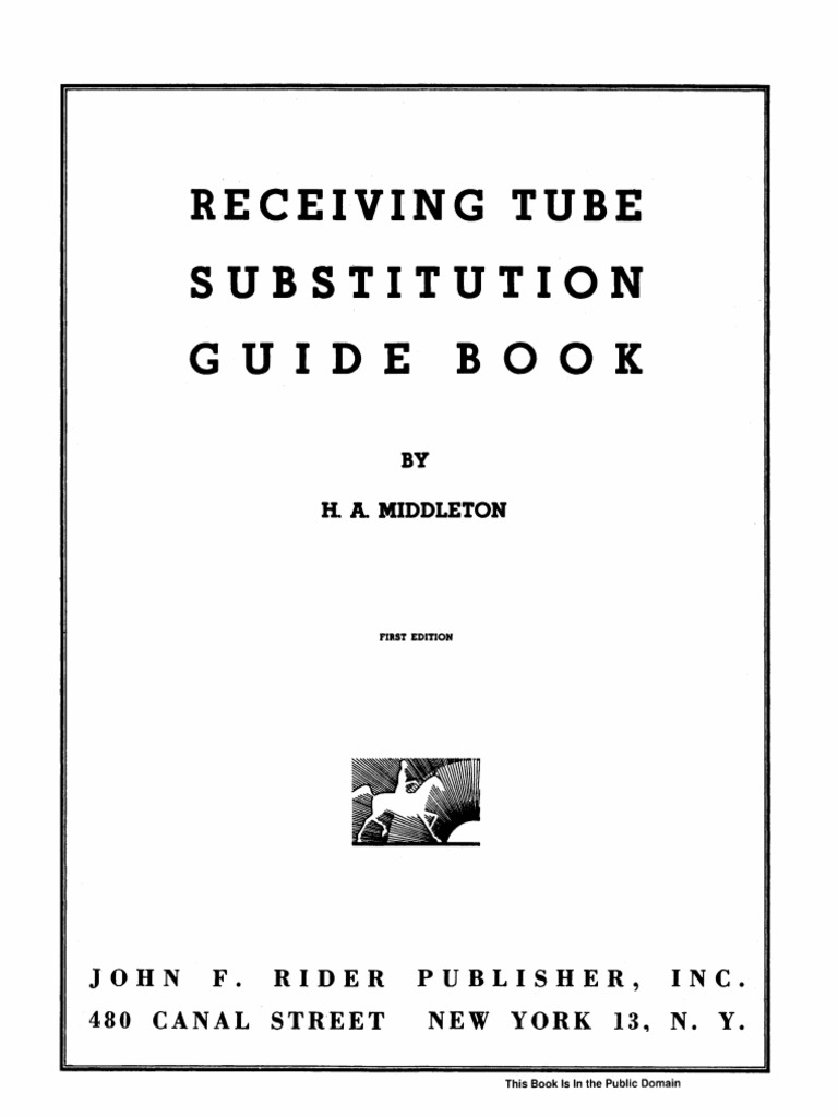 Receiving Tube Substitution Guide Book First Edition 1950 219 Pages ...