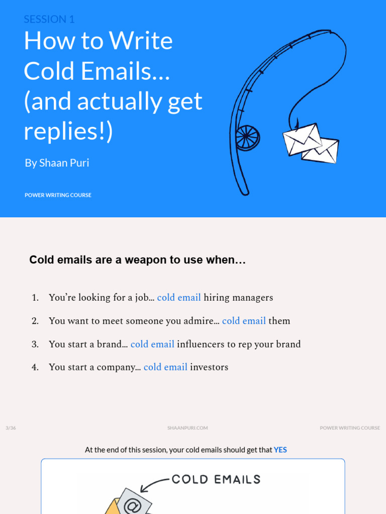 Power Writing Session #1 - Cold Emailing | PDF | Computer Mediated Communication | Internet