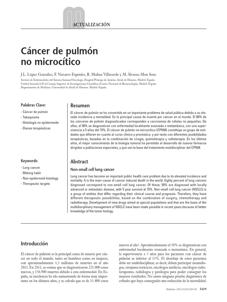 01 Cáncer de Pulmón No Microcítico | PDF | Cáncer de pulmón | Cáncer