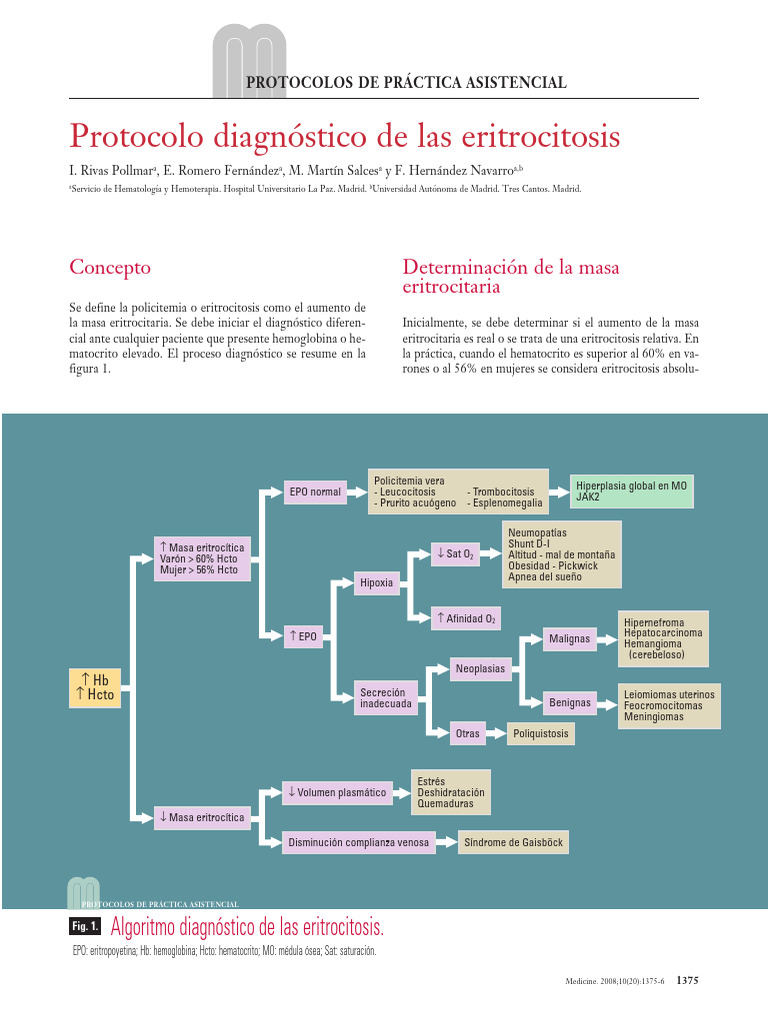 12 Protocolo diagnóstico de las eritrocitosis | PDF | Medicina CLINICA ...