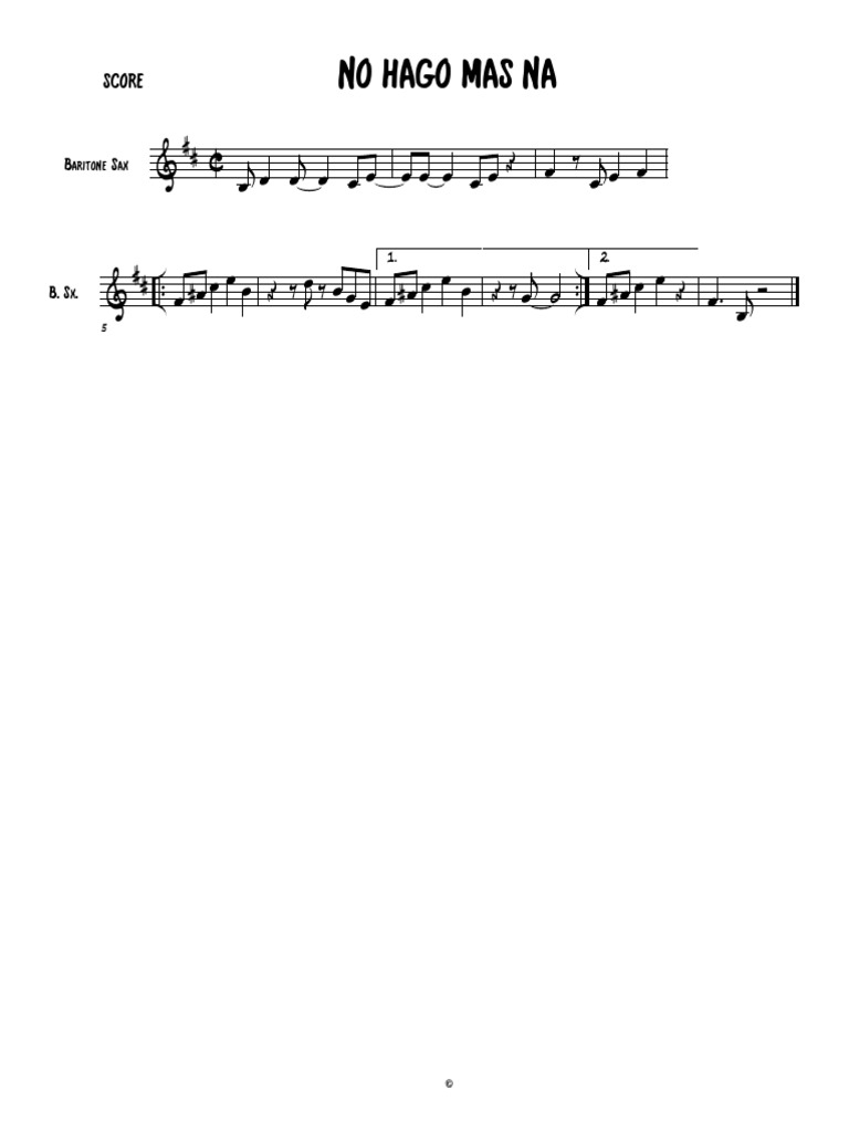 Baritone Sax Sheet Music Score | PDF