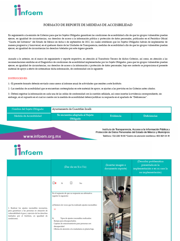 Anexo_formato Medidas de Accesibilidad Ok Ok | PDF | Accesibilidad | Invalidez