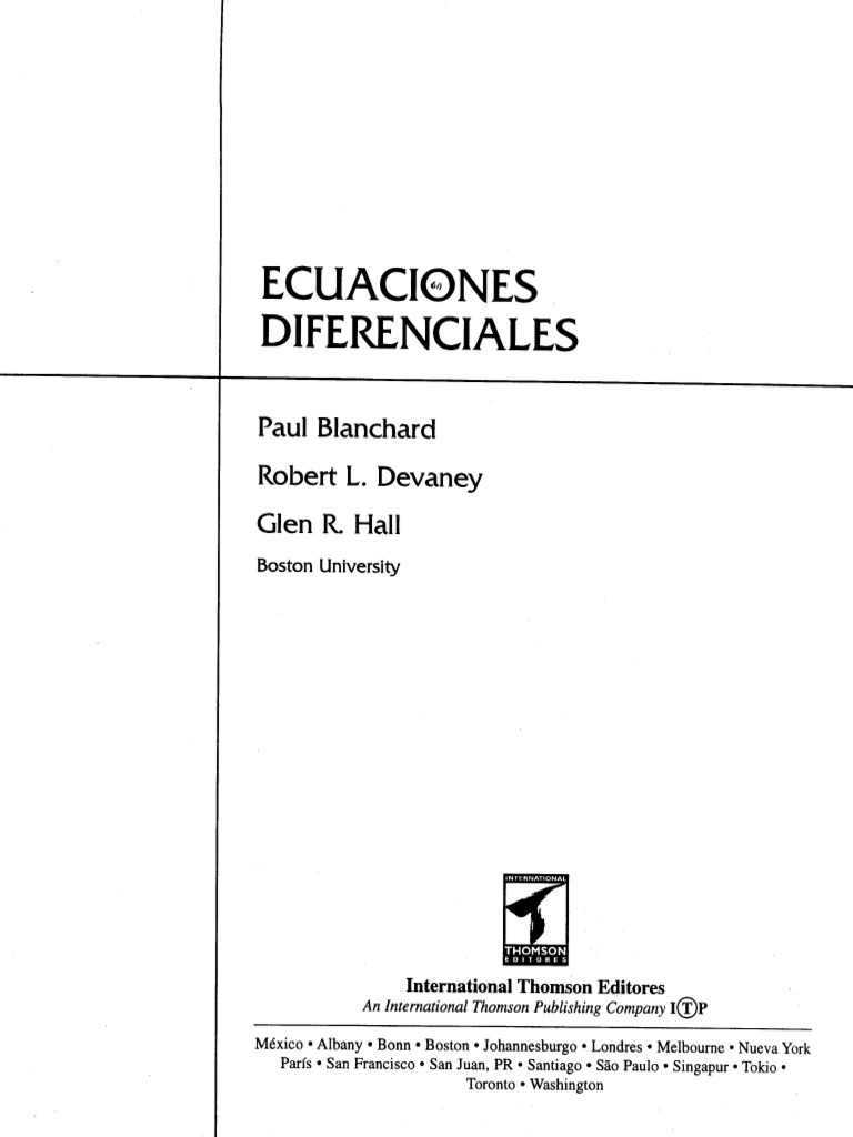Ecuaciones Diferenciales Paul Blanchard, Robert L. Devaney, Glen R ...