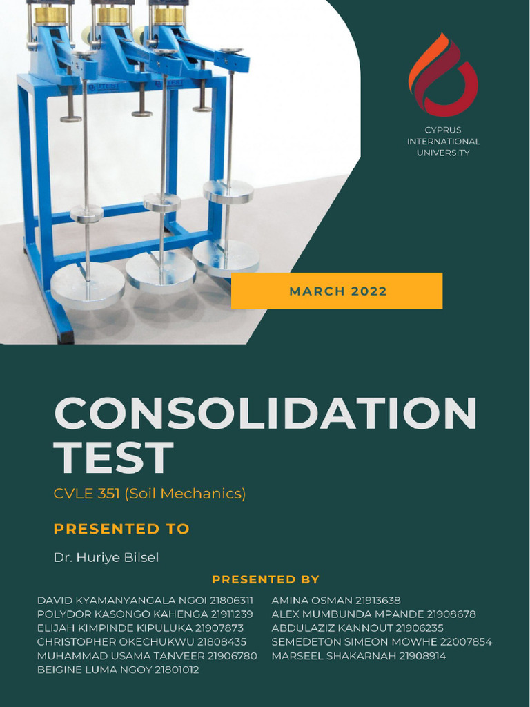 Consolidation Test Lab Report | PDF | Porosity | Soil Mechanics