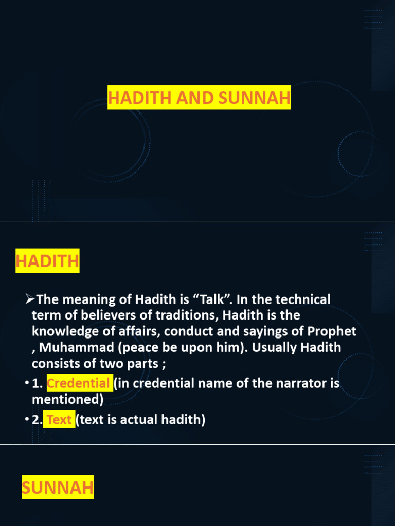 Hadith and Sunnah Lecture#5 | PDF