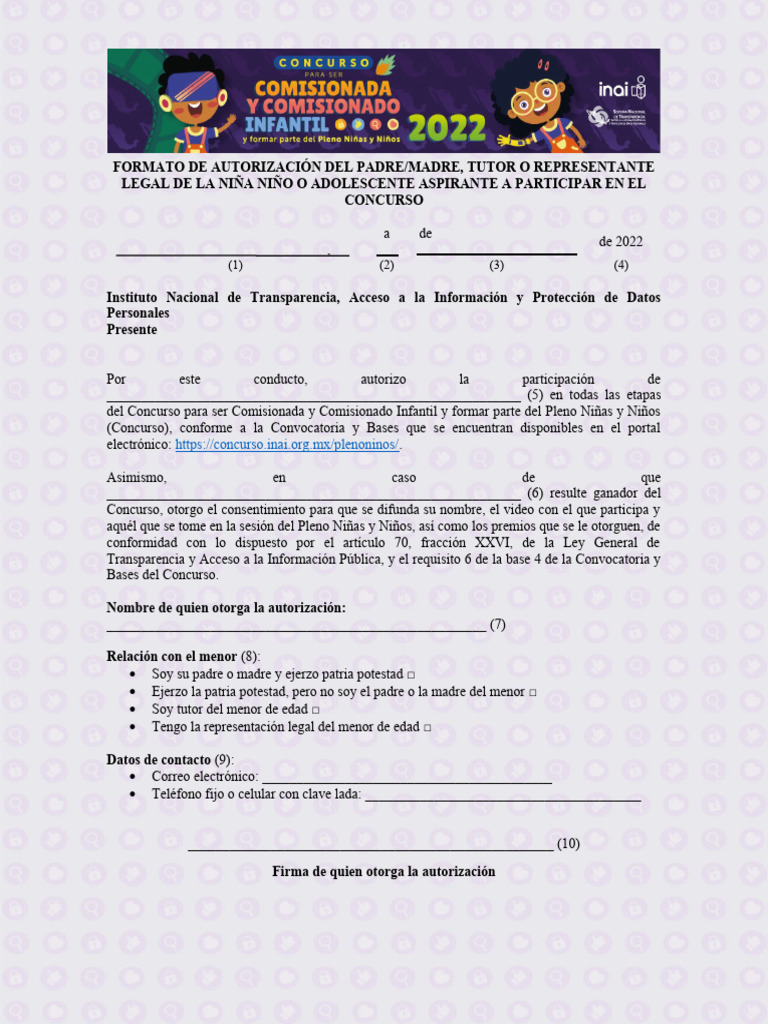 Formato - de - Autorizacion Inai | PDF | Certificado de nacimiento