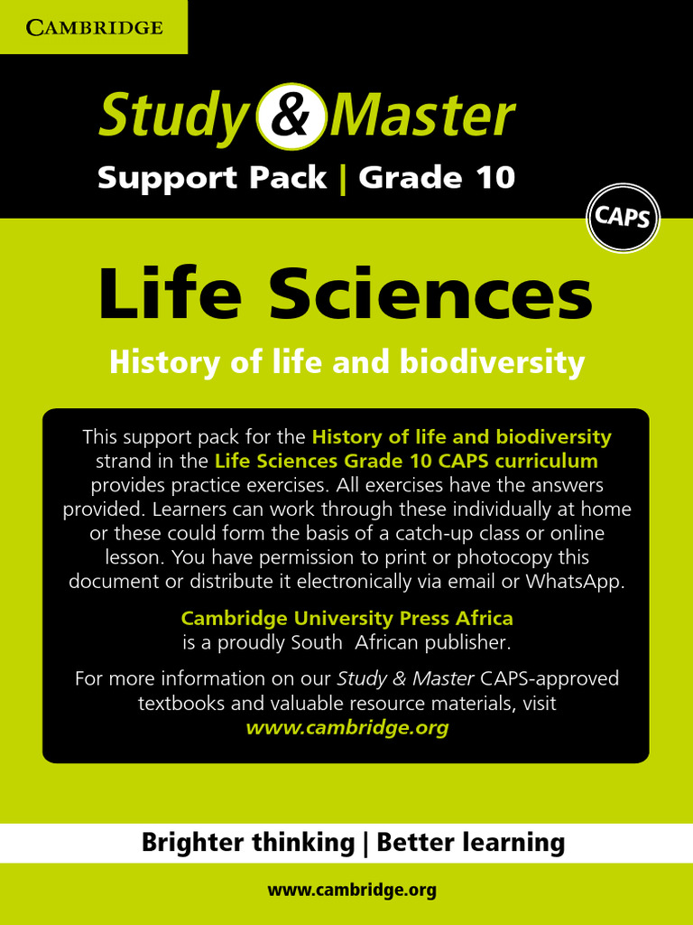 Grade 10 Biodiversity Support Pack | PDF | Dinosaurs | Fossil