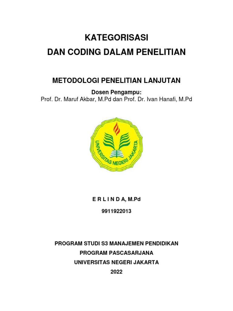 Kategorisasi dan Coding Penelitian S3 | PDF | Sains & Matematika