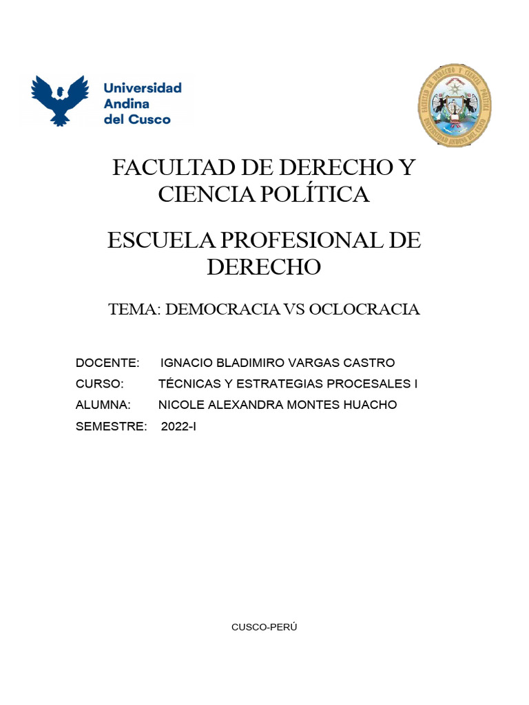 Democracia y Oclocracia: Un Análisis Comparativo | PDF | Democracia ...