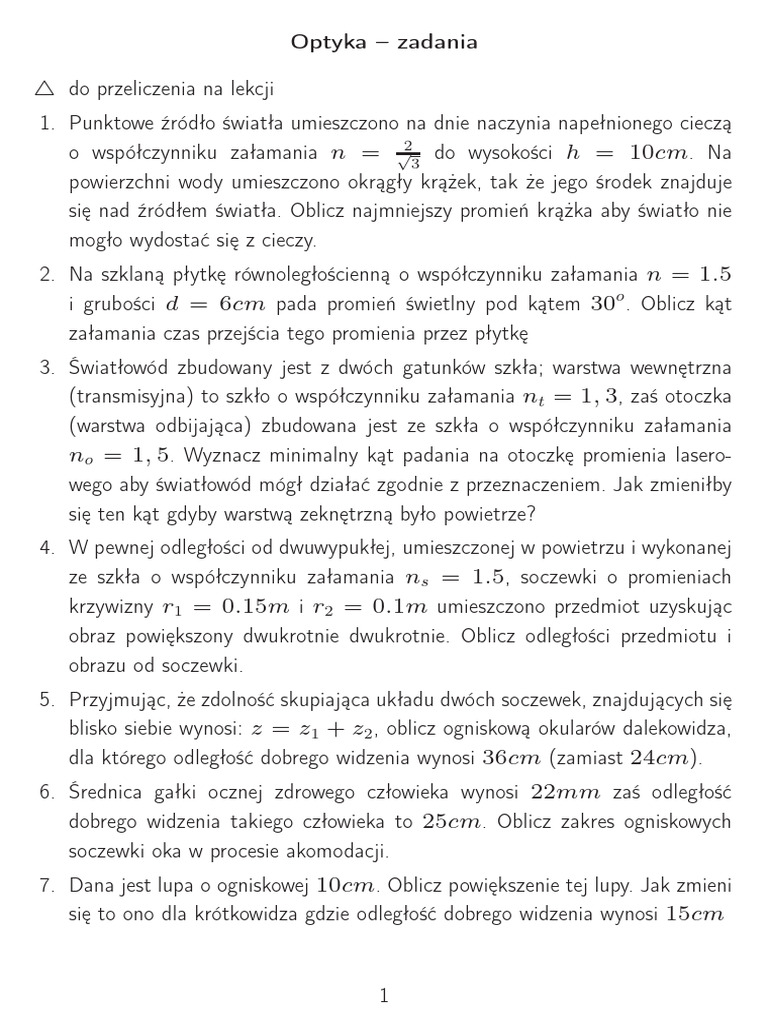 Optyka Zad | PDF