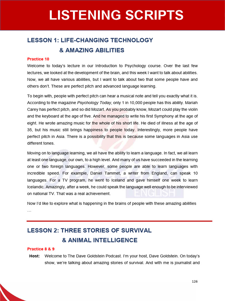 MTC - Activity Book - Ver 2 - 25.06.2021 Listening Script | PDF