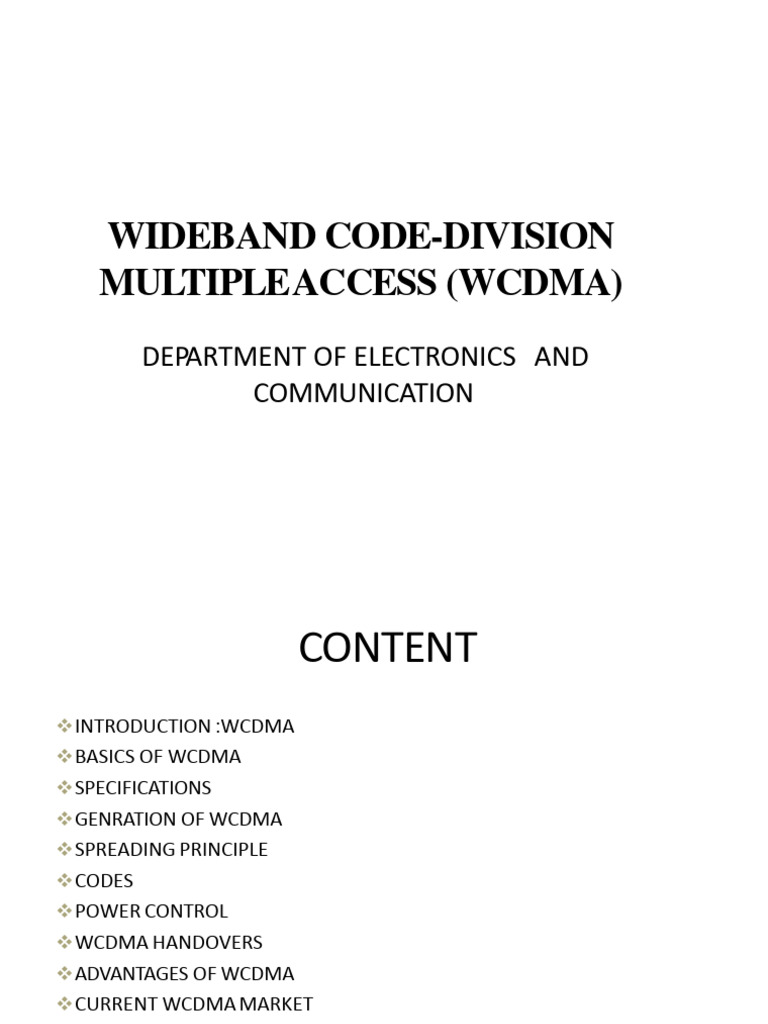 WCDMA | PDF | Data Transmission | Electrical Engineering