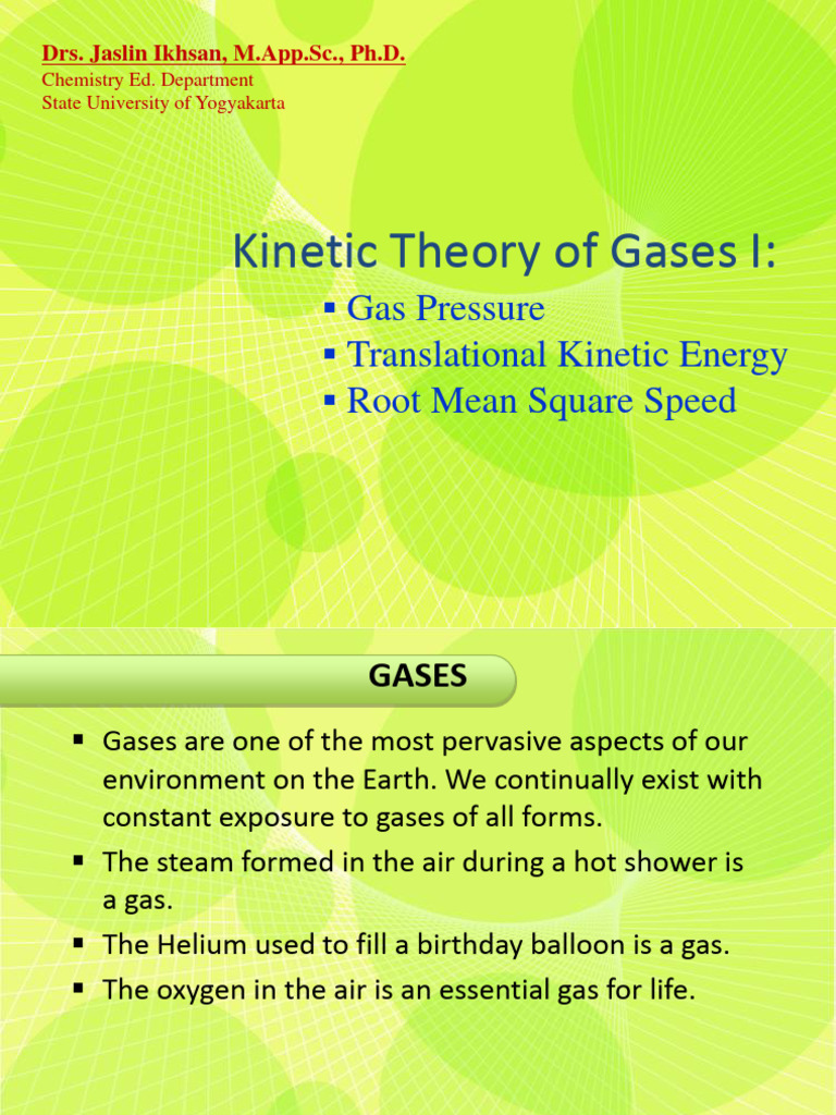 Jas Gas Kinetics Rev1 0 | PDF | Gases | Mole (Unit)