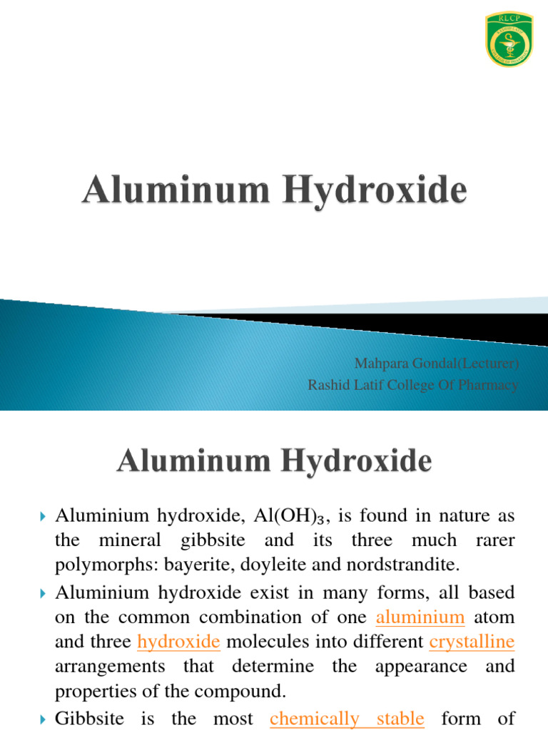 Aluminium Hydroxide | PDF | Hydroxide | Aluminium