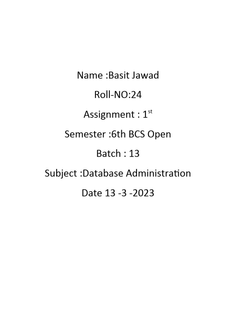 Database Assignment | PDF Database Assignment | PDF