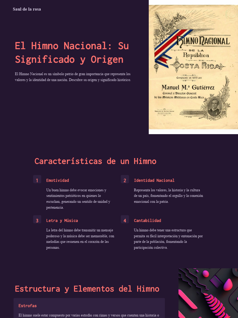 El Himno Nacional Su Significado y Origen | PDF | Himnos | Patriotismo