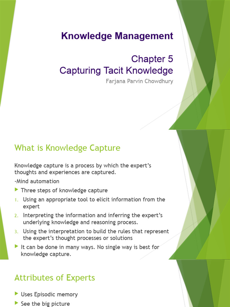 KM CH 5 Class | PDF | Expert | Knowledge