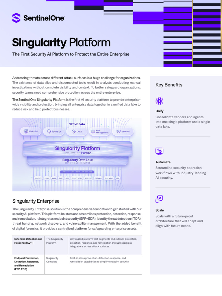 s1 Datasheet Singularity Platform en | PDF | Security | Computer Security