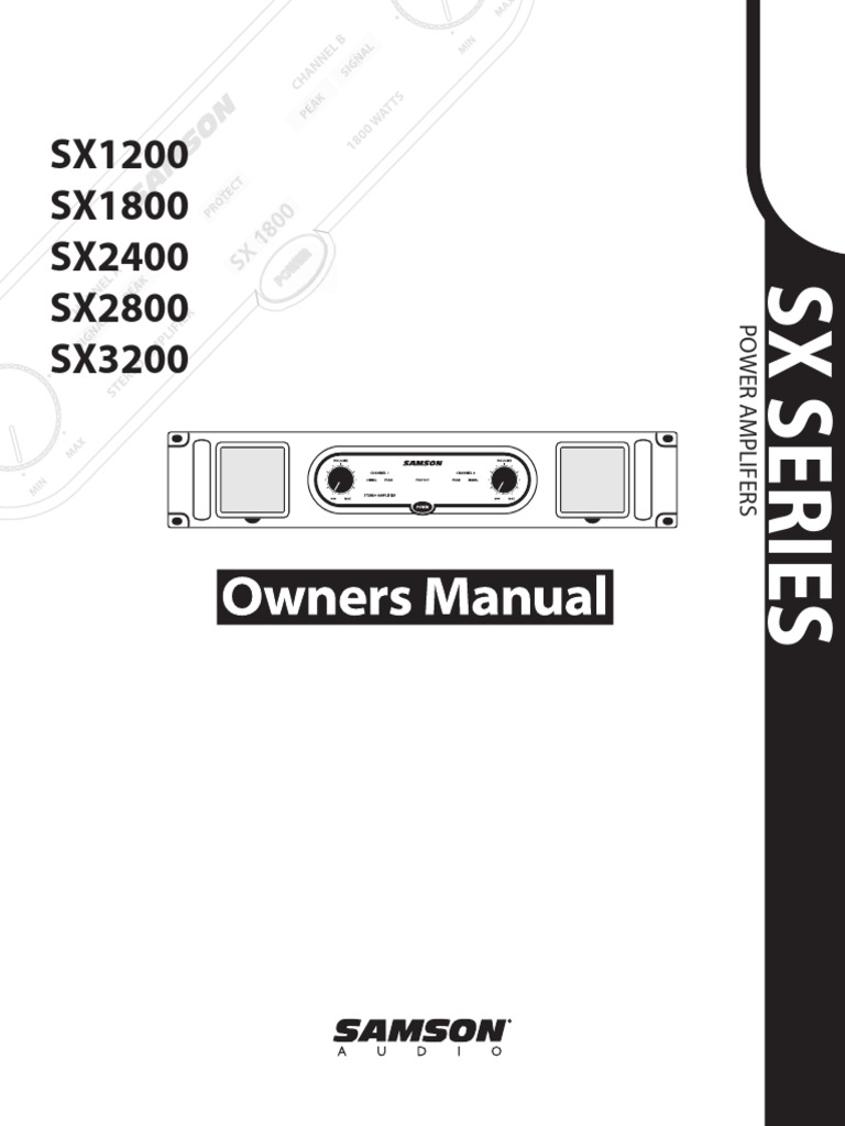 SX1200 SX1800 SX2400 SX2800 SX3200 | PDF | Amplifier | Loudspeaker