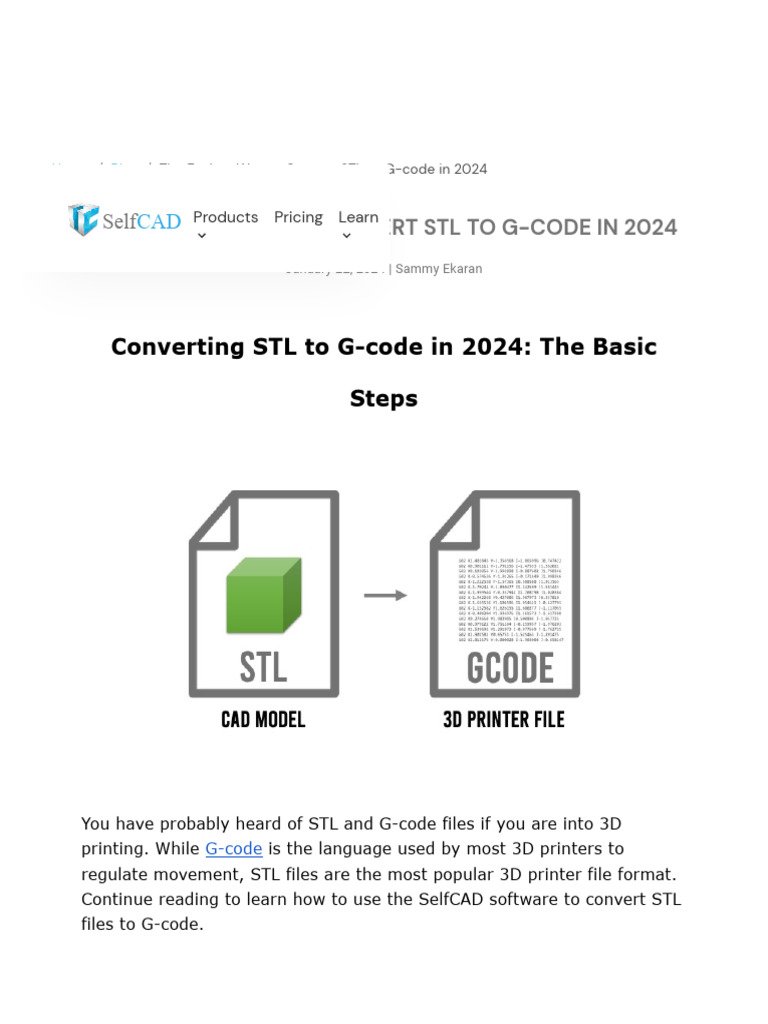 The Easiest Way To Convert STL To G-Code in 2024 | PDF | 3 D Printing ...