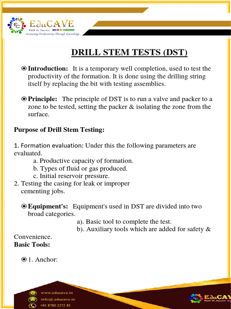 Drillstem Test 1675410707 | PDF | Casing (Borehole) | Valve