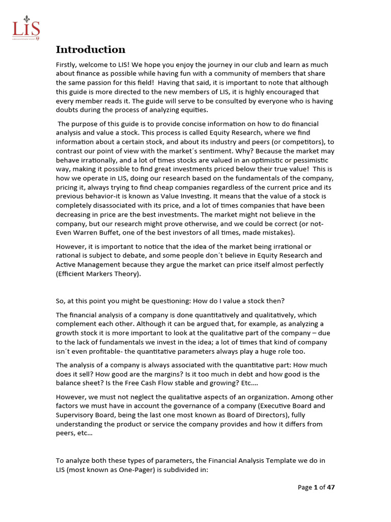 Equity Research Guide-Final Version | PDF | Share Repurchase | Investing Equity Research Guide-Final Version | PDF | Share Repurchase | Investing