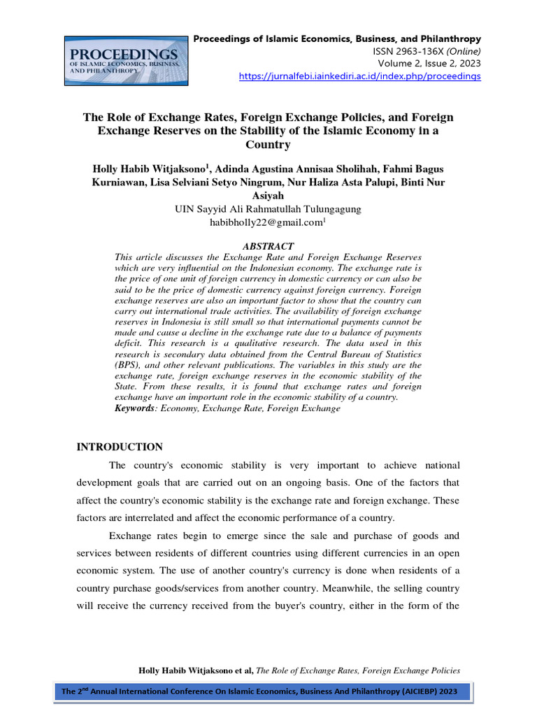 Islamic Economy & Exchange Rates | PDF | Exchange Rate | Indonesian Rupiah