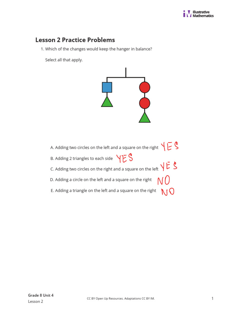 Grade8 4 2 Lesson Curated Practice Problem Set | PDF | Teaching Methods & Materials