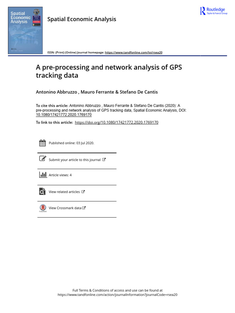 GPS Data Pre-Processing | PDF | Cluster Analysis | Outlier