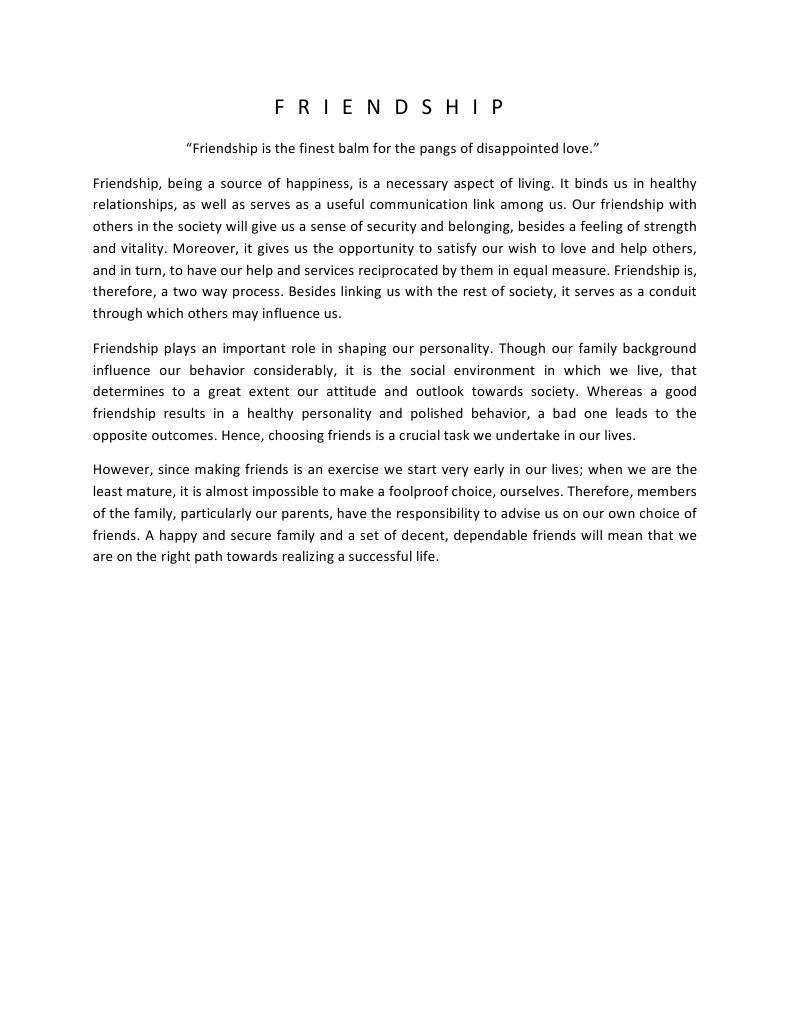 Friendship | PDF