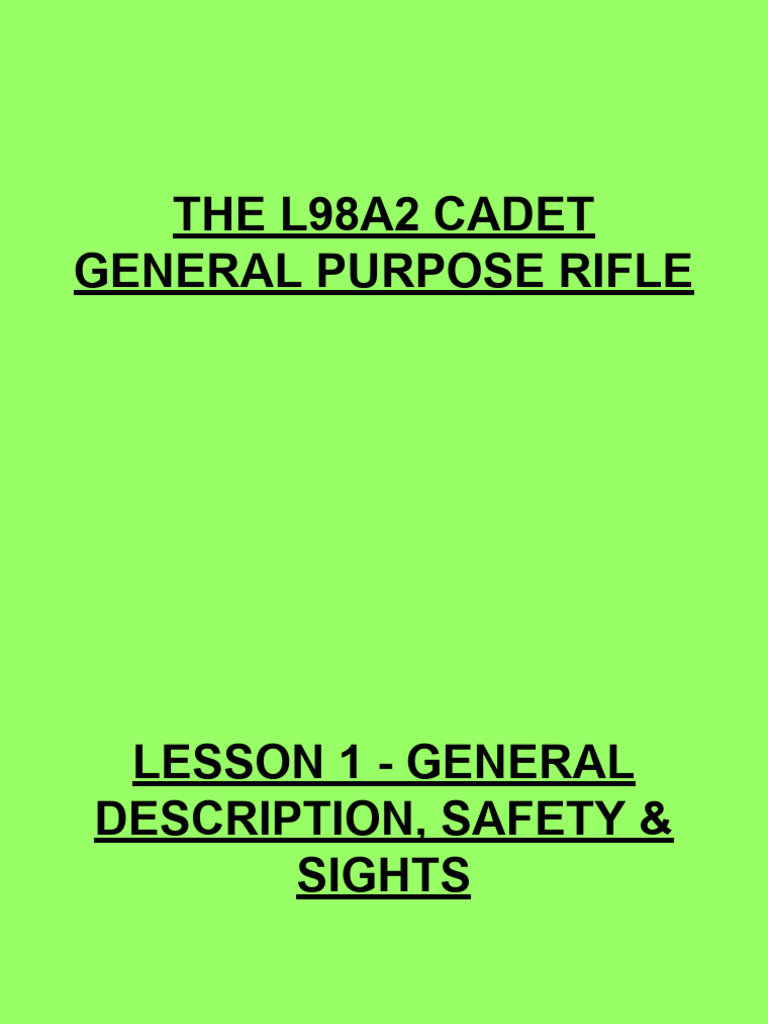 L98a2 Cadet GP Rifle Saa | PDF | Magazine (Firearms) | Trigger (Firearms)