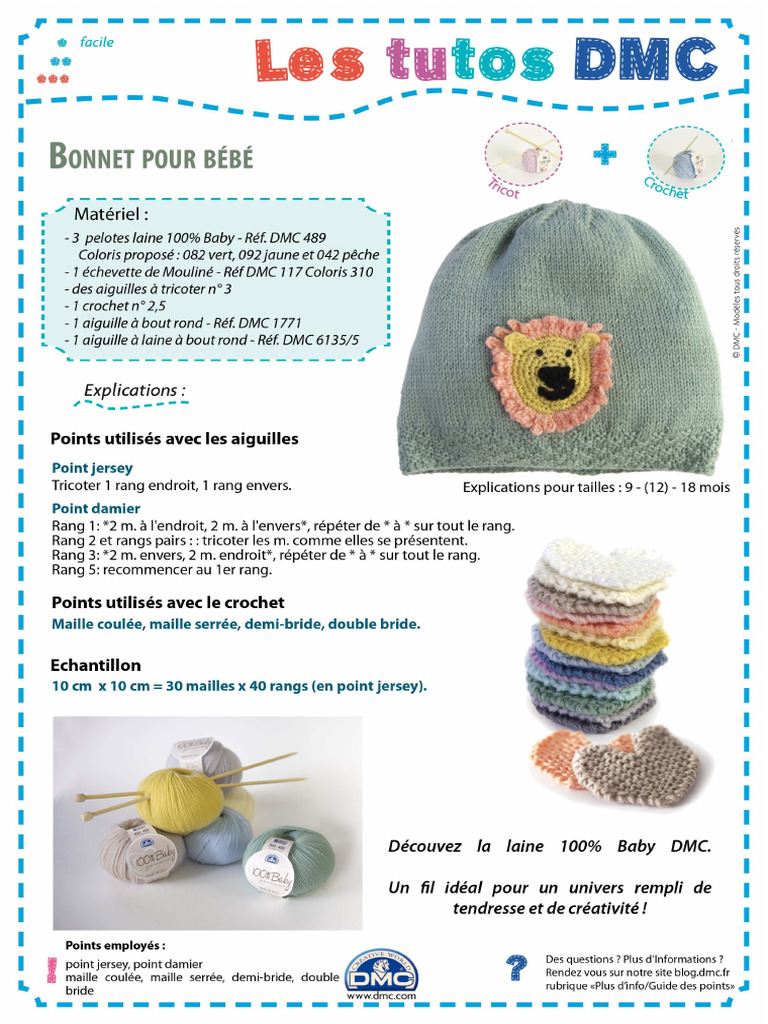 Bonnet Pour Bebe DMC | PDF